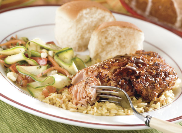 Sweet Pepper Salmon with Zucchini Ribbon Salad | Publix Super Markets