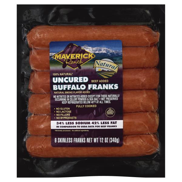 Maverick Ranch Natural Franks, Buffalo, Skinless, Uncured | Publix ...