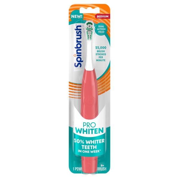 Spinbrush Pro Whiten Toothbrush, Powered, Medium Bristles | Publix ...