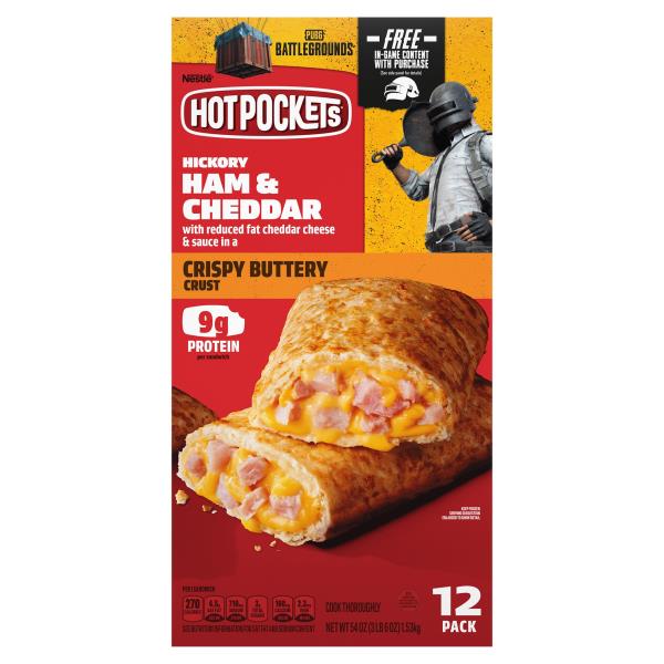 Hot Pockets Hickory Ham & Cheddar Crispy Buttery Crust Frozen Snacks 54 ...
