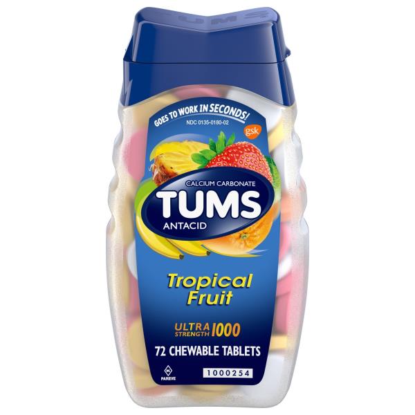 Tums Chewable Antacid Tablets for Ultra Strength Heartburn Relief ...