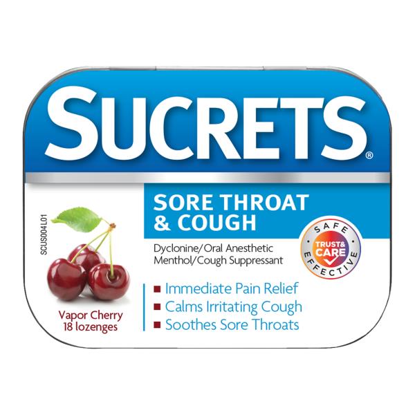Sucrets Lozenges, Sore Throat & Cough, Vapor Cherry | Publix Super Markets