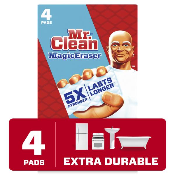 Mr. Clean Magic Eraser Extra Durable Scrubber, Cleaning Pad, 4 count ...