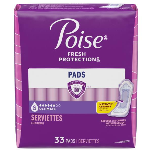 Poise Fresh Protection 6 Ultimate Pads | Publix Super Markets