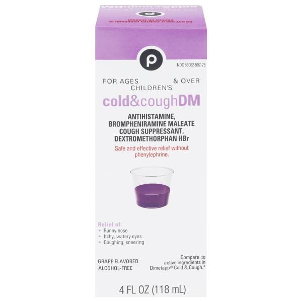 Publix Children's for Ages 6 Years & Over Grape Flavored Cold & Cough ...