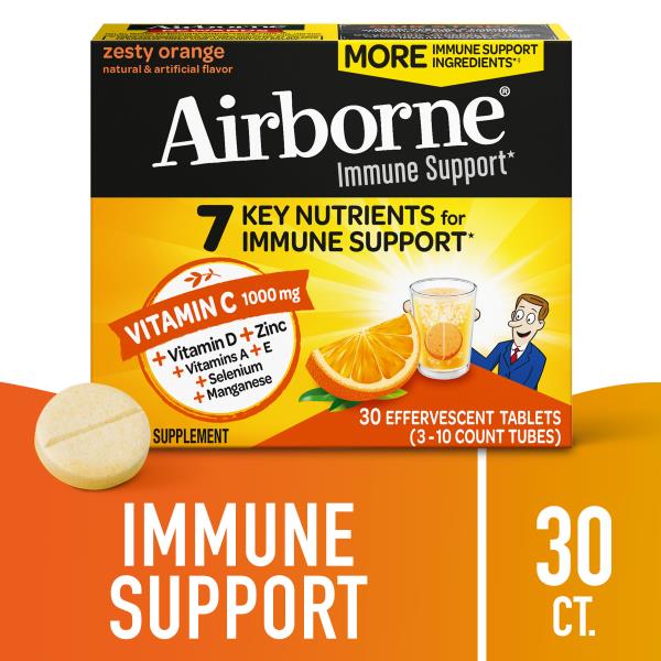 AIRBORNE® AIRBORNE® Effervescent Tablets - Zesty Orange Triple Pack 72 ...