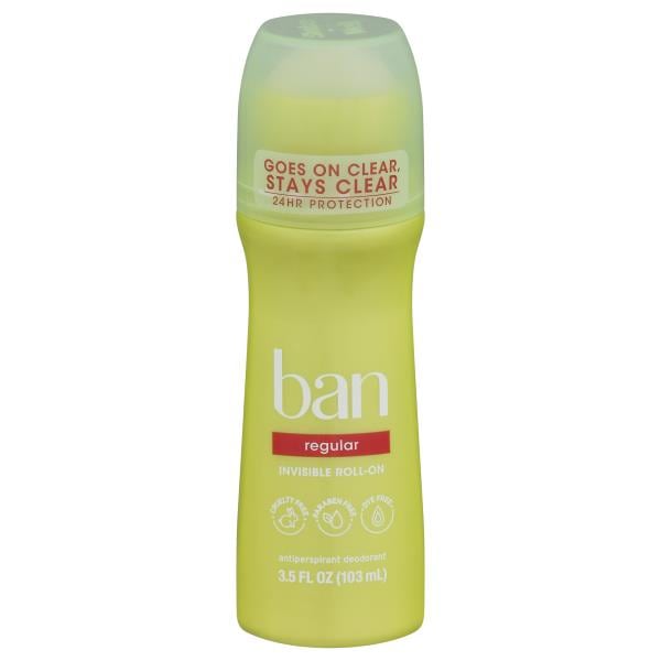 Ban Antiperspirant Deodorant, Invisible, Roll-On, Regular | Publix ...