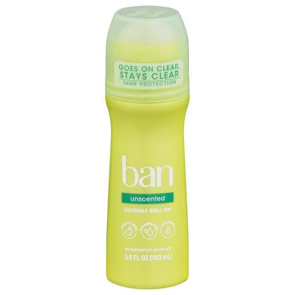 Ban Antiperspirant Deodorant, Invisible Roll-on, Unscented | Publix ...