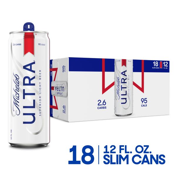 Michelob Ultra American Lager Light Beer, 18 Pack Beer, 12 FL OZ Cans ...