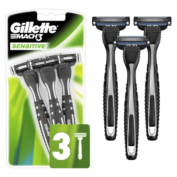 Gillette Mach3 Sensitive Men's Disposable Razors, 3 Count | Publix ...