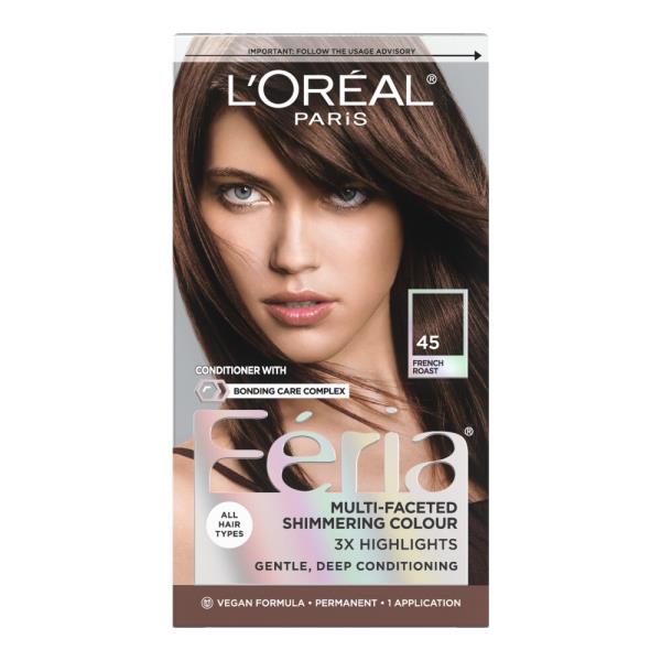 L Oreal Paris Feria Shimmering Permanent Hair Color 45 French Roast Deep Bronzed Brown Publix Super Markets