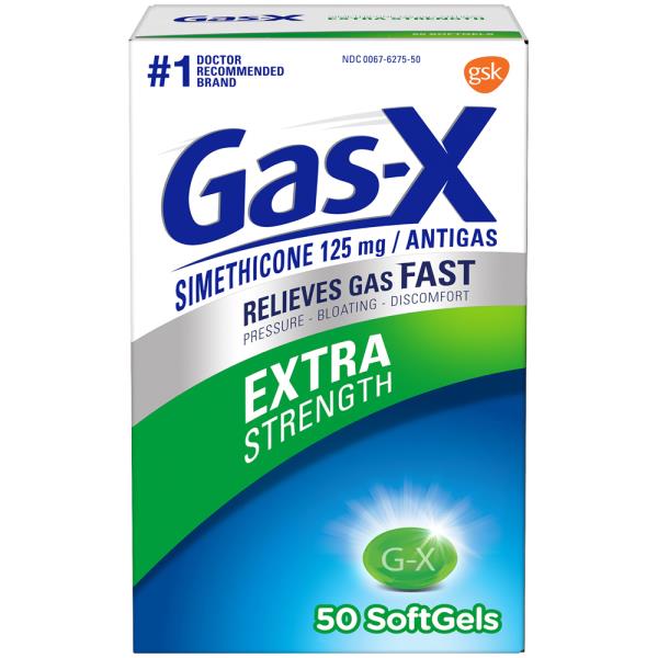 Gas-x ES Extra Strength Gas Relief Softgels with Simethicone 125 mg ...