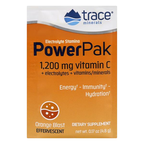 Trace Electrolyte Stamina, Effervescent, Orange Blast, Power Pak ...