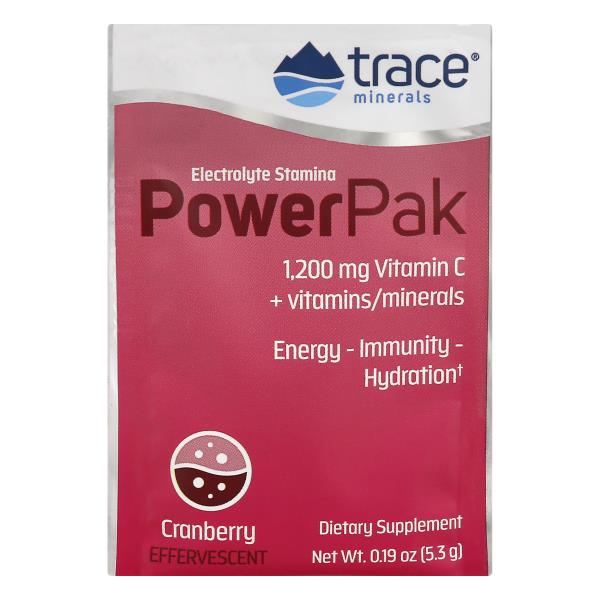 Trace Electrolyte Stamina, Effervescent, Cranberry, Power Pak | Publix ...