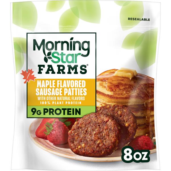 MorningStar Farms Veggie Breakfast Plant Based Sausage Patties Maple ...