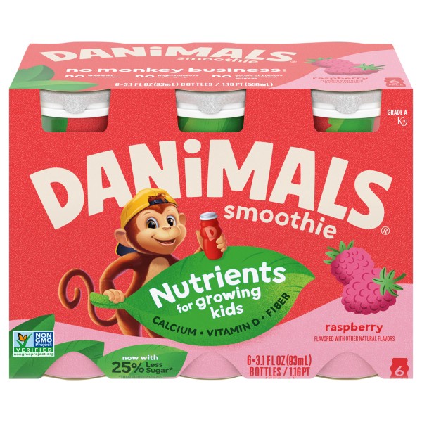 Danimals Raspberry Kids Low Fat Yogurt Smoothies | Publix Super Markets