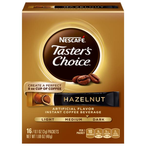 NESCAFÉ Taster's Choice Coffee Beverage, Instant, Hazelnut | Publix ...