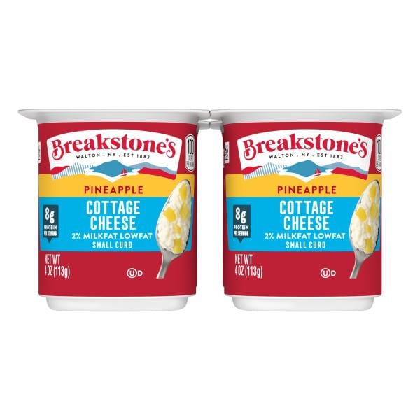 Breakstone's Cottage Cheese, Lowfat, Small Curd, 2% Milkfat, Pineapple ...