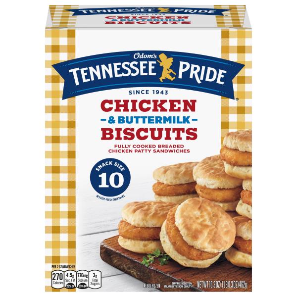 Odom's Tennessee Pride Biscuits, Chicken & Buttermilk, Snack Size ...