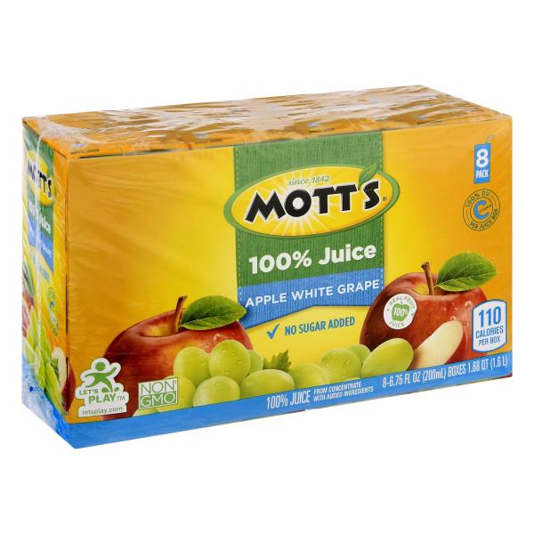 Mott's 100% Juice, Apple White Grape, 8 Pack | Publix Super Markets