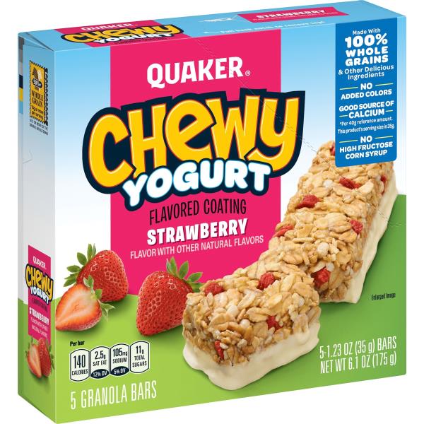 Quaker Chewy Quaker Chewy Yogurt Strawberry Granola Bars(5-1.23oz)6.1 ...