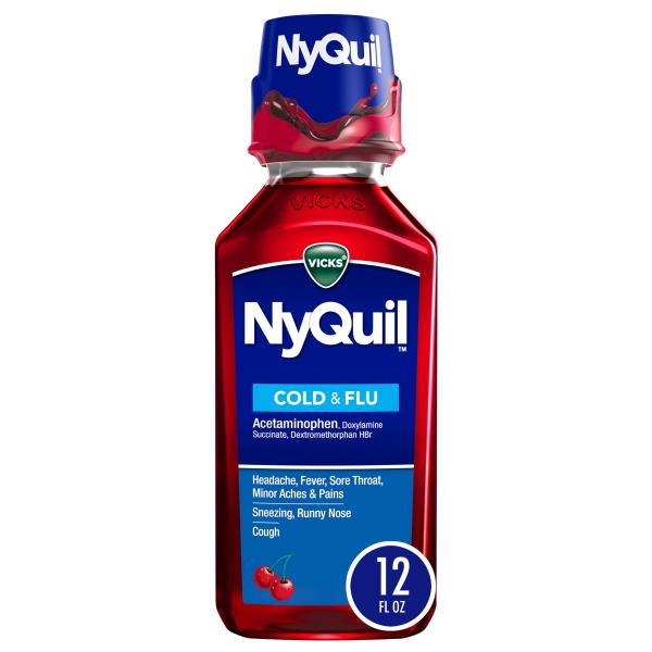 Vicks Cold & Flu Vicks NyQuil Cold & Flu, Over-the-Counter Medicine ...