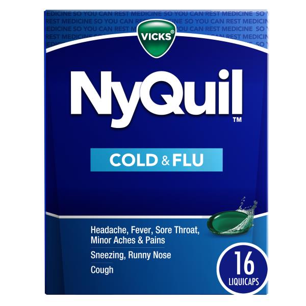 Vicks NyQuil Cold & Flu, Nighttime Relief, LiquiCaps | Publix Super Markets
