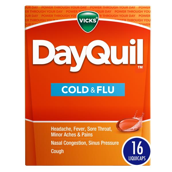 Vicks Cold & Flu Vicks DayQuil Cold & Flu, LiquiCap Over-the-Counter ...