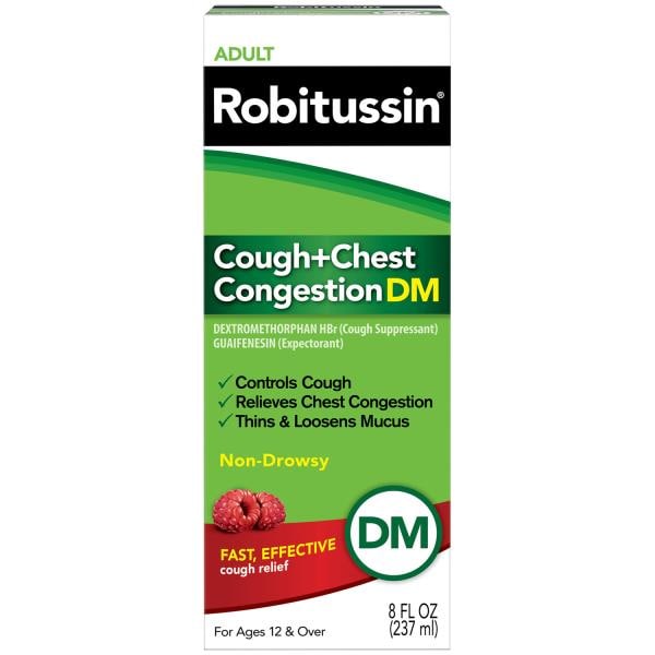 Robitussin Cough and Chest Congestion DM, Cough Suppressant and ...