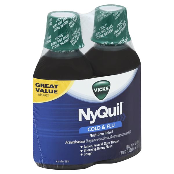 Vicks NyQuil Cold & Flu, Nighttime Relief, Twin Pack | Publix Super Markets