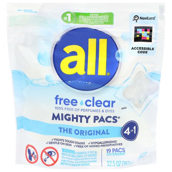 All Mighty Pacs Free Clear The Original 4 in 1 Detergent | Publix Super ...