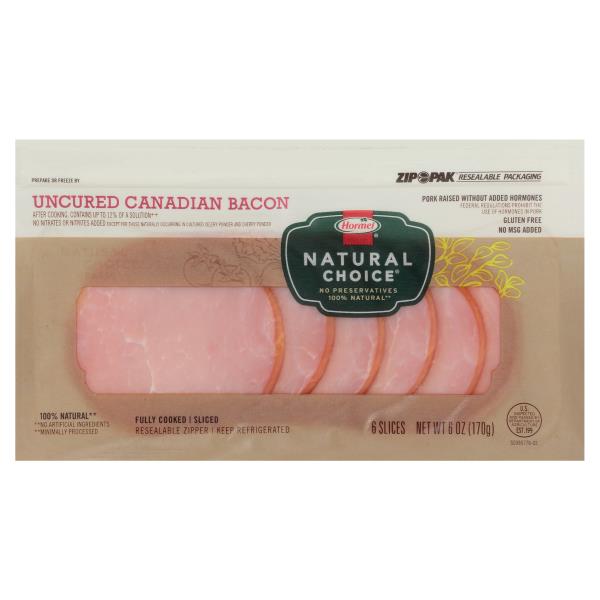 Hormel Natural Choice Bacon, Canadian, Uncured, Sliced | Publix Super ...