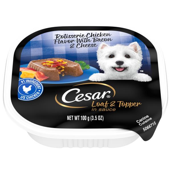 Cesar Canine Cuisine, Rotisserie Chicken Flavor with Bacon & Cheese ...