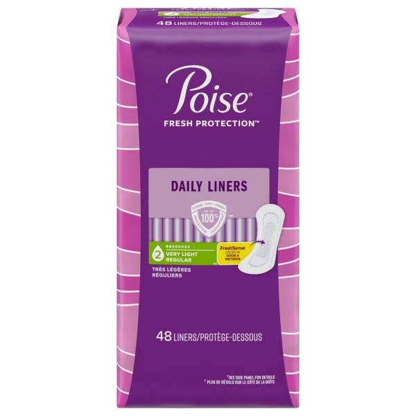 Poise Fresh Protection Daily Liners, Very Light, Regular | Publix Super ...