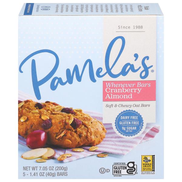 Pamela's Whenever Bars Oat Bars, Soft & Chewy, Cranberry Almond ...