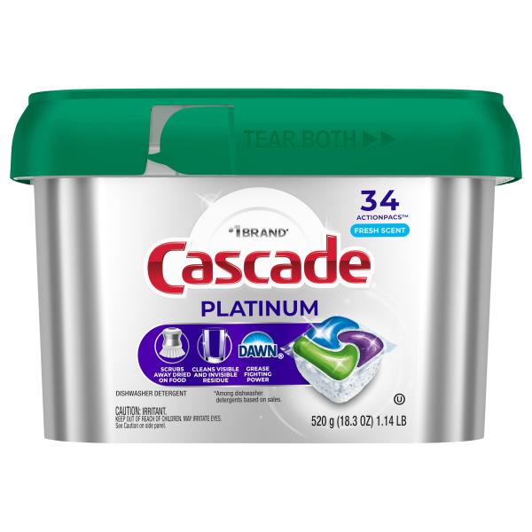 Cascade Platinum ActionPacs Fresh Scent Dishwasher Detergent | Publix ...