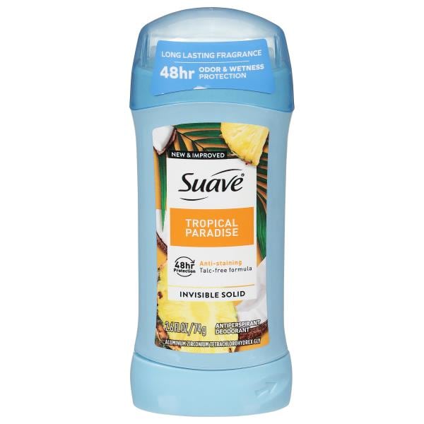 Suave Invisible Solid Tropical Paradise Antiperspirant Deodorant ...
