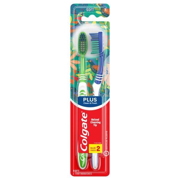 Colgate Plus Toothbrushes, Soft, Value Pack 2 | Publix Super Markets