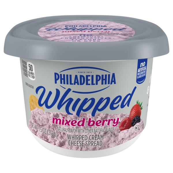 Philadelphia Whipped Cream Cheese Spread, Mixed Berry | Publix Super ...