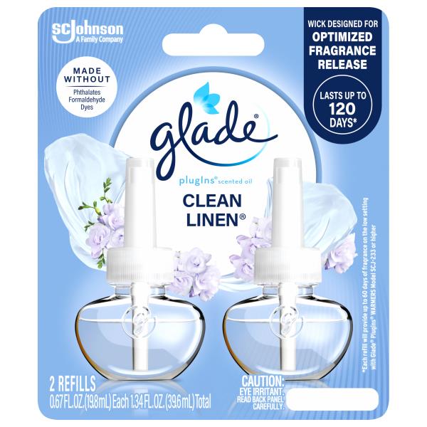 Glade PlugIns Scented Oil 2 Refills, Air Freshener, Clean Linen ...