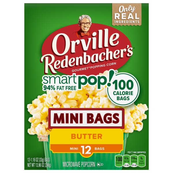 Orville Redenbacher's Smart Pop! Popping Corn, Gourmet, Butter, Mini ...