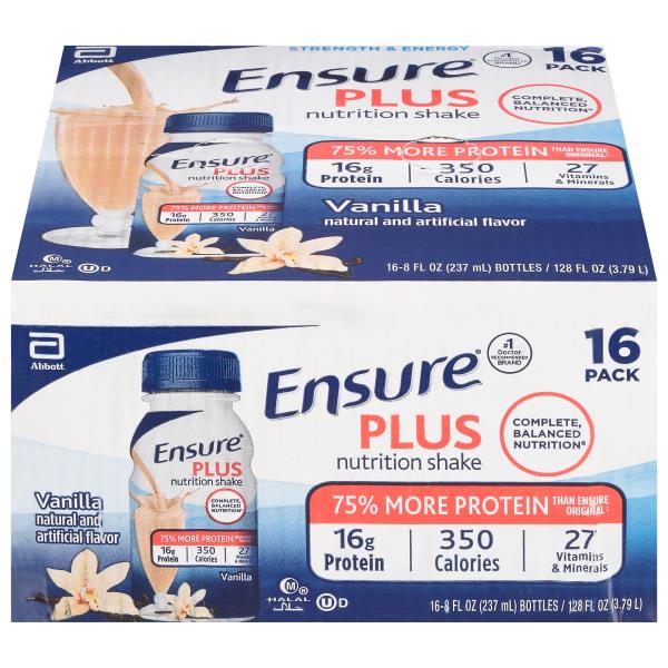 Ensure Plus Plus Nutrition Shake Vanilla Ready-to-Drink Bottles ...