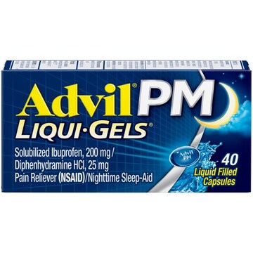 Advil PM PM Liqui-Gels Pain Reliever and Nighttime Sleep Aid, Ibuprofen ...