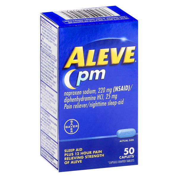 Aleve Pain Reliever/Nighttime Sleep-Aid, PM, Caplets | Publix Super Markets