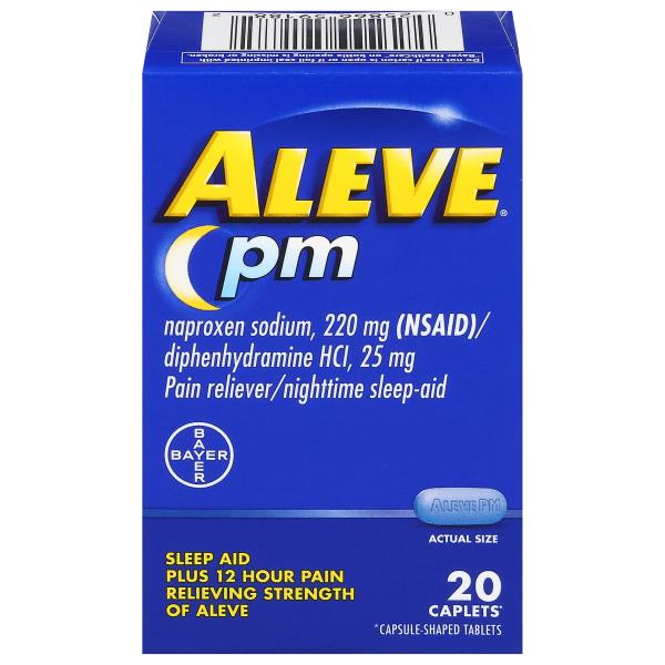 Aleve Pain Reliever/Nighttime Sleep-Aid, PM, Caplets | Publix Super Markets
