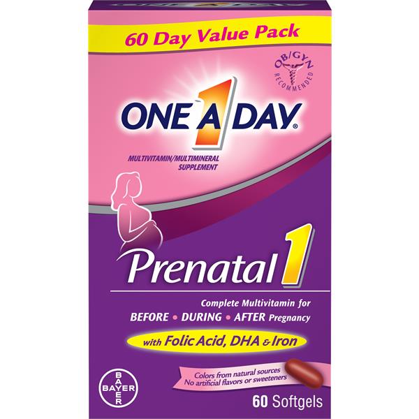 One A Day Multivitamin, Prenatal 1, Value Pack, Softgels | Publix Super ...