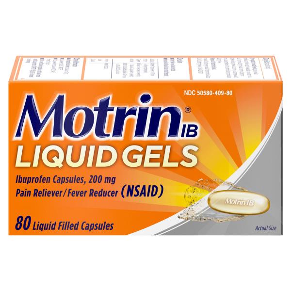 Motrin Liquid Gels Ibuprofen, 200 mg, Capsules | Publix Super Markets