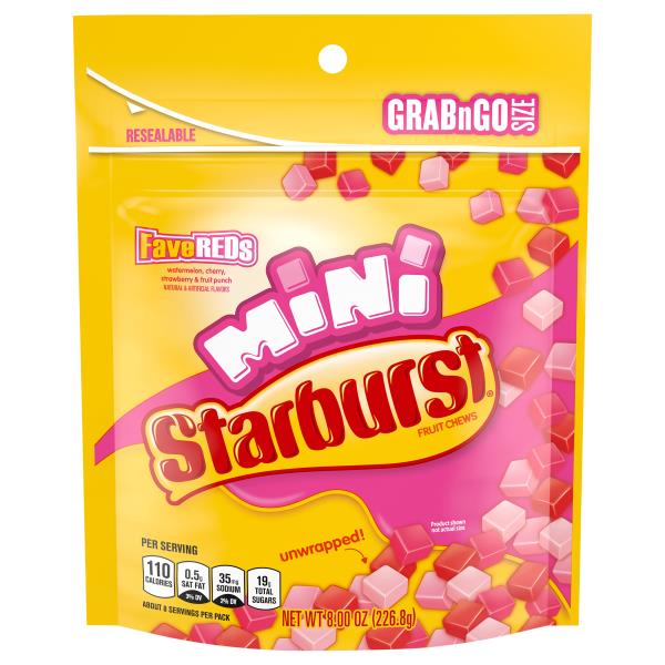 Starburst Fruit Chews, FaveReds, Mini, GrabnGo Size | Publix Super Markets
