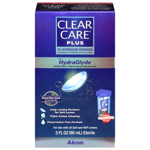 Clear Care Plus Cleaning & Disinfecting Solution, with Hydraglyde, 3% Hydrogen Peroxide | Publix ...