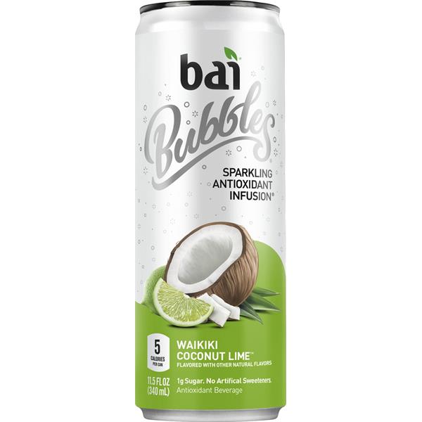 Bai Bubbles Antioxidant Infusion, Sparkling, Waikiki Coconut Lime ...